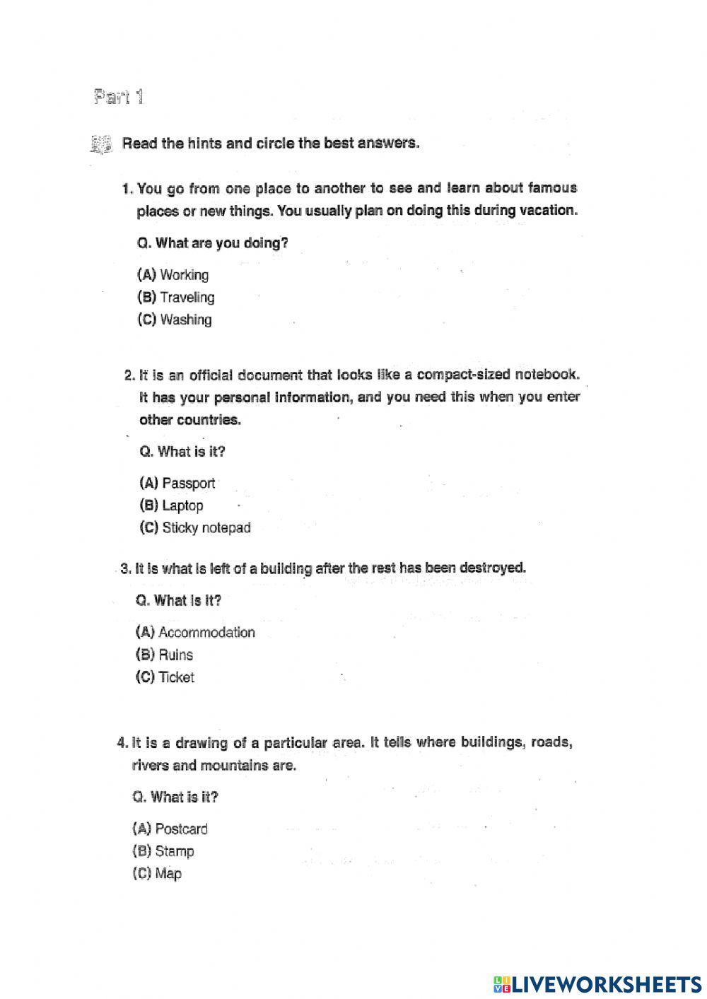 TOEFL PRACTICE STEP2 BOOK3 TEST1 READING online exercise for | Live ...