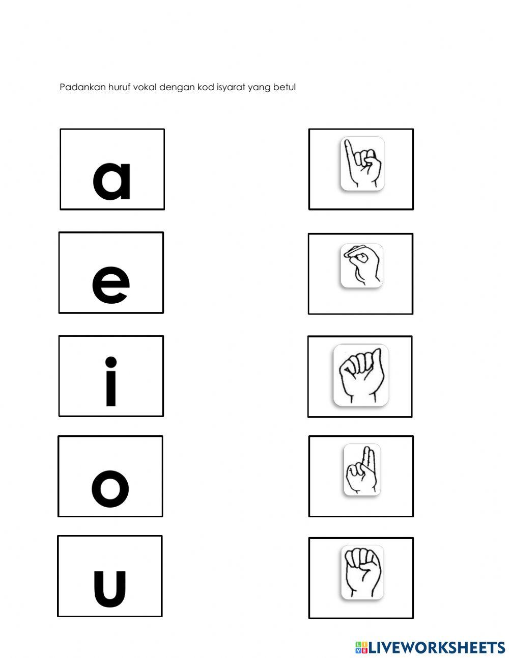 HURUF VOKAL online exercise for | Live Worksheets