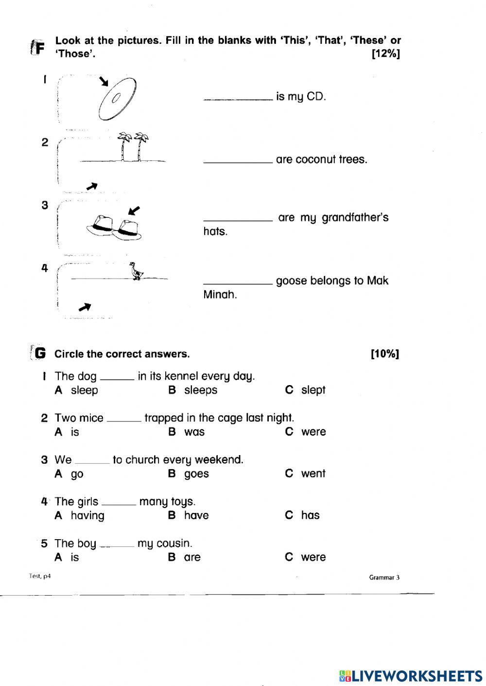 Year 3 Grammar … | Free Interactive Worksheets | 1885885
