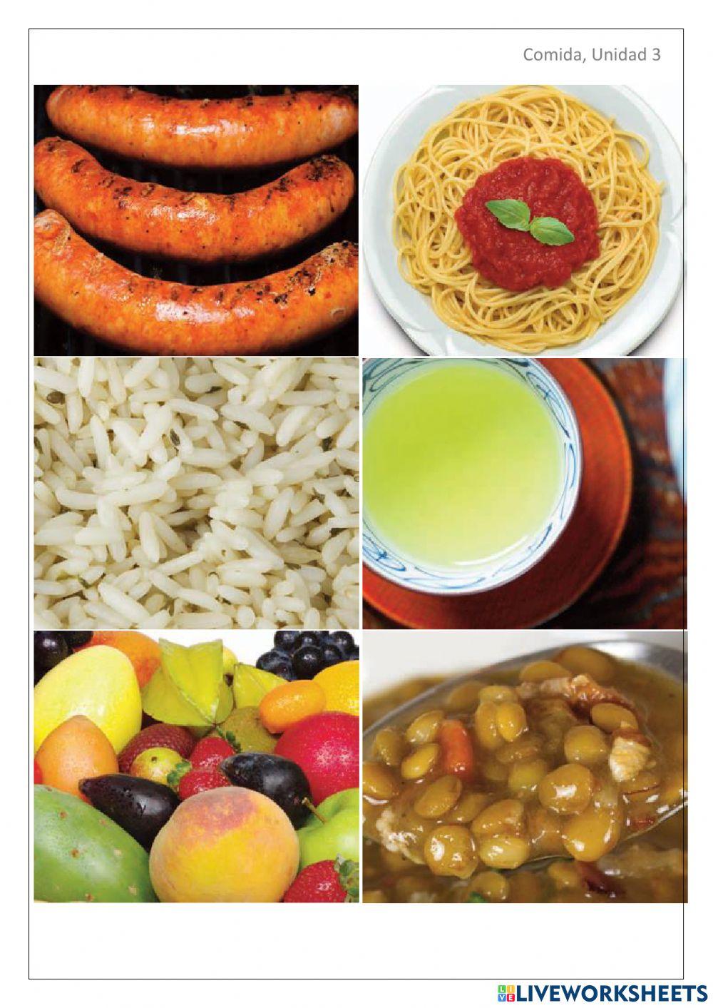 Comida interactive exercise for grade 4 | Live Worksheets