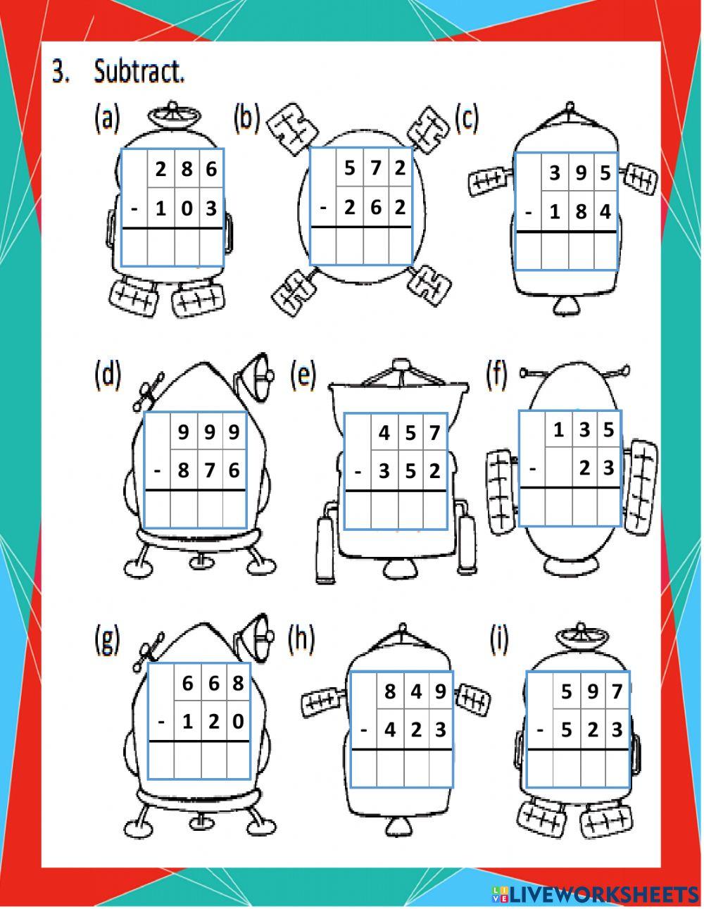 WB p34-35 Subtraction with Regrouping worksheet | Live Worksheets