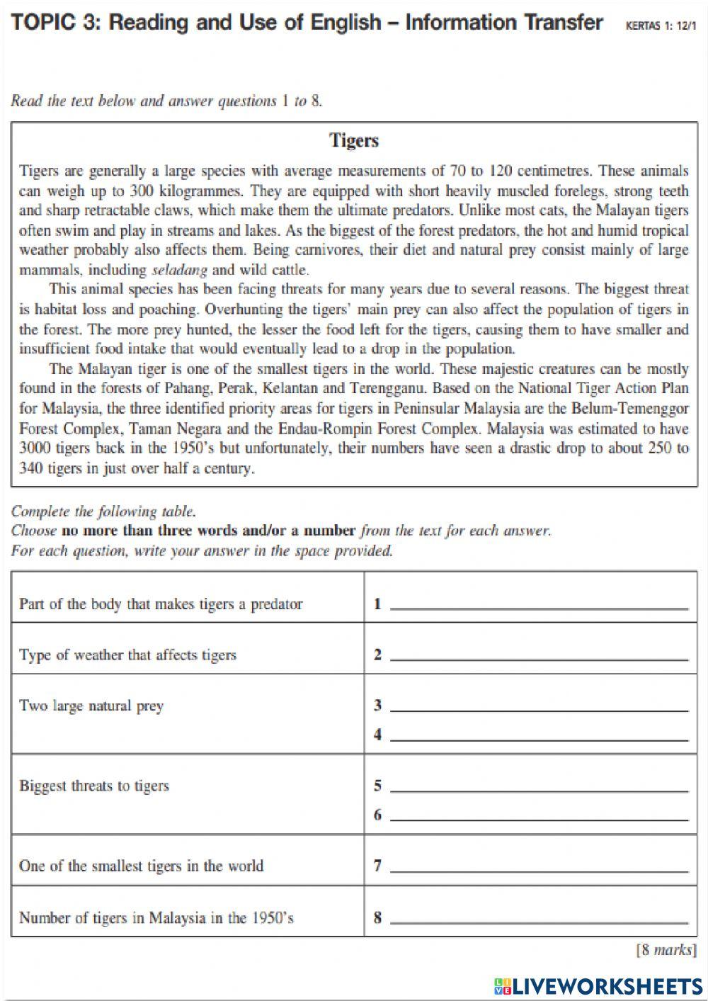 FORM 1 ENGLISH PDPR MODULE 21-02-2022 online exercise for | Live Worksheets
