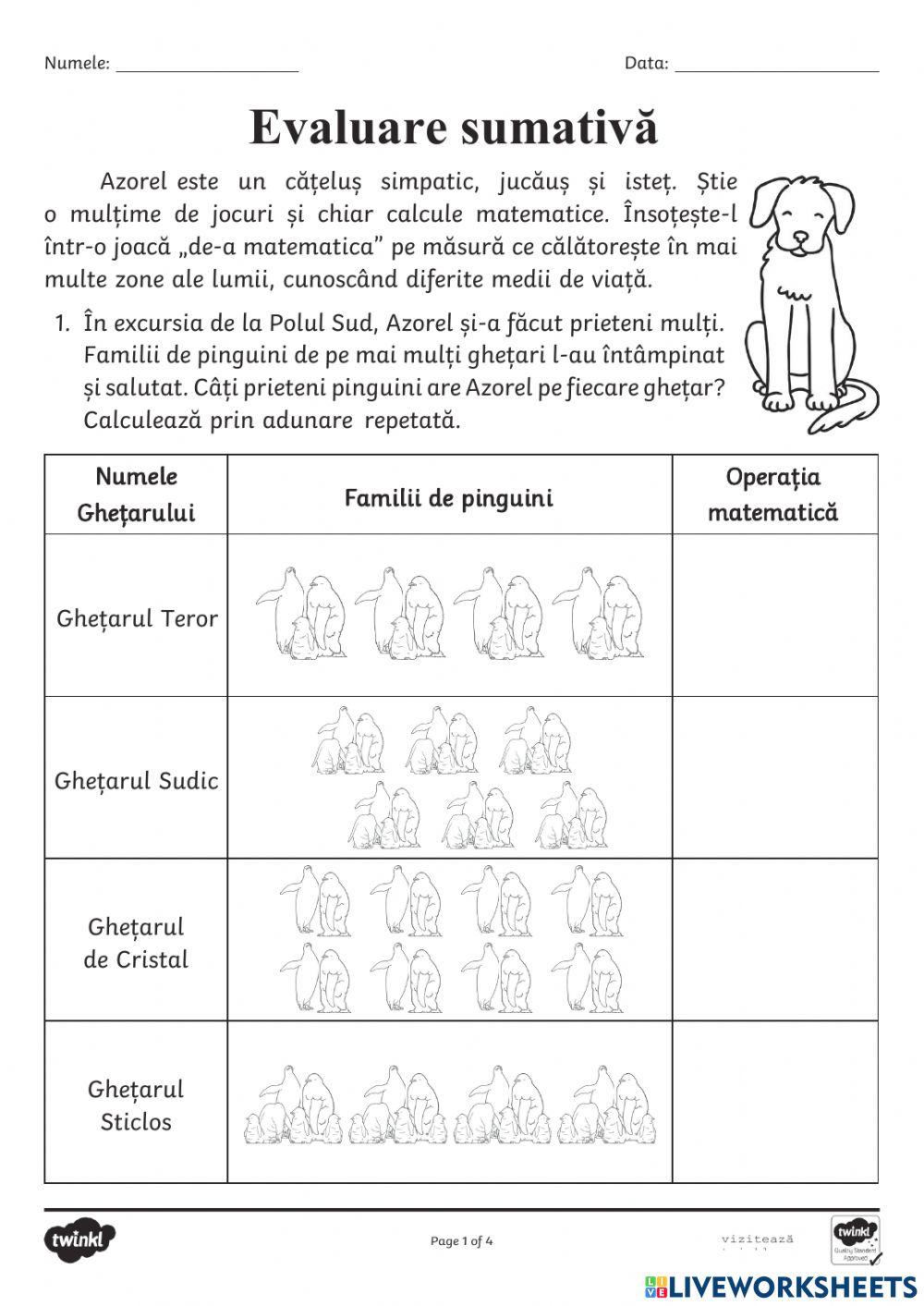 Evaluare-inmultirea online exercise for | Live Worksheets