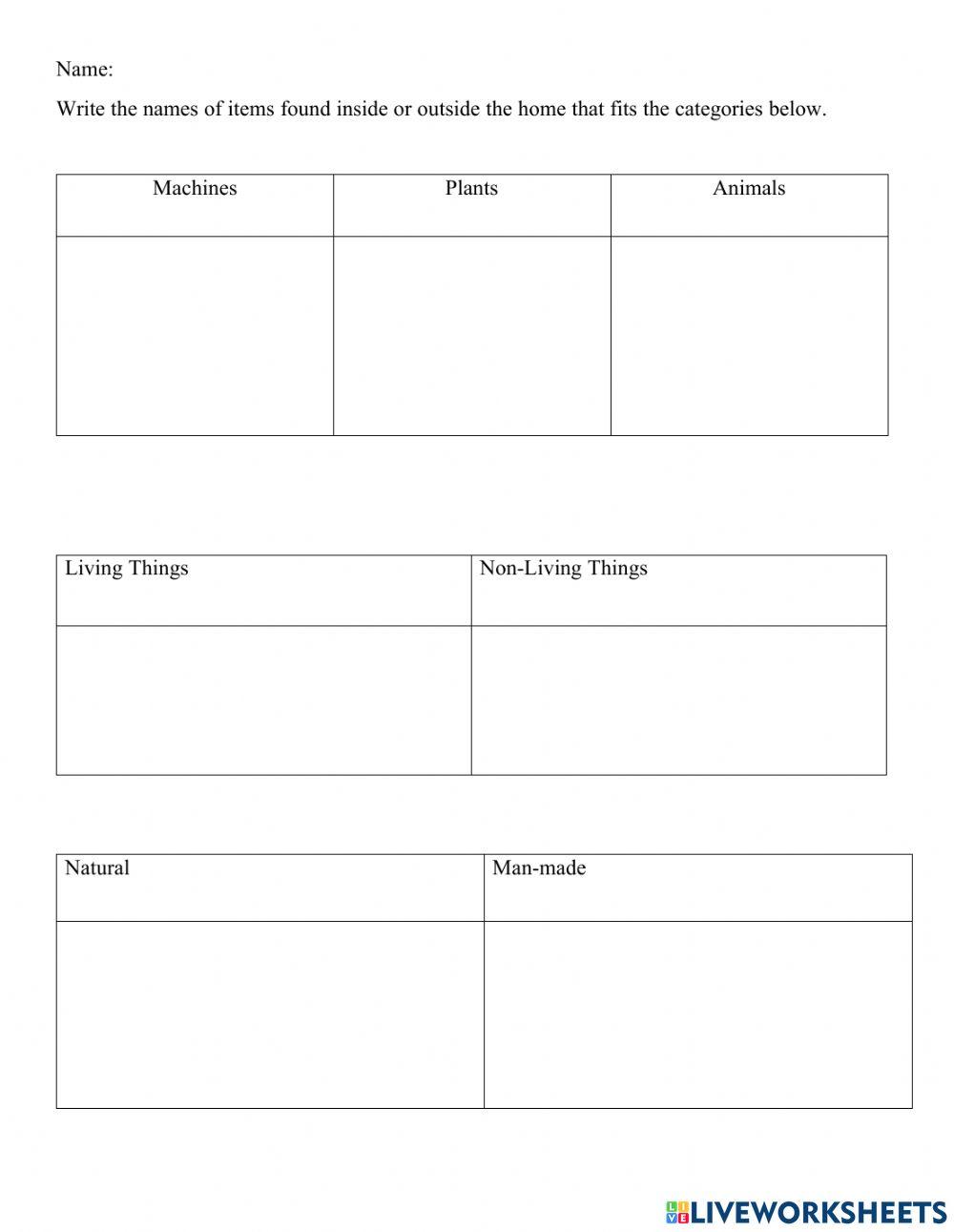 Home Items interactive worksheet | Live Worksheets