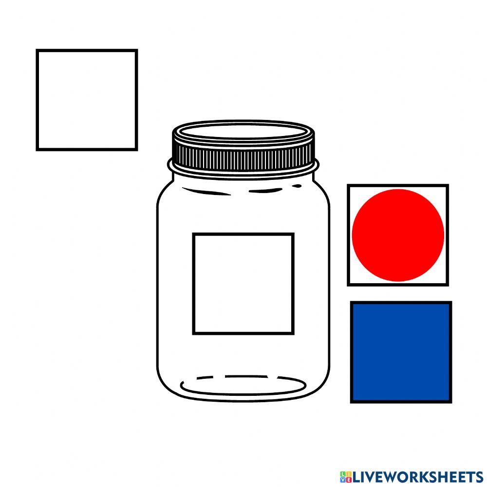 Drag and drop exercise: Prepositions of place-shapes worksheet | Live ...