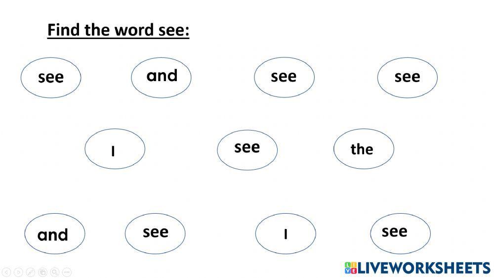Sight word see 1887342 | Fateyya Jamil hSamma