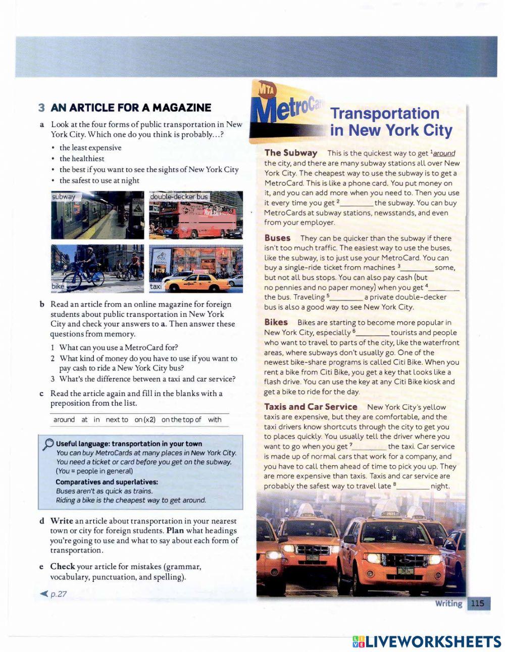 Unit 3A online exercise for | Live Worksheets