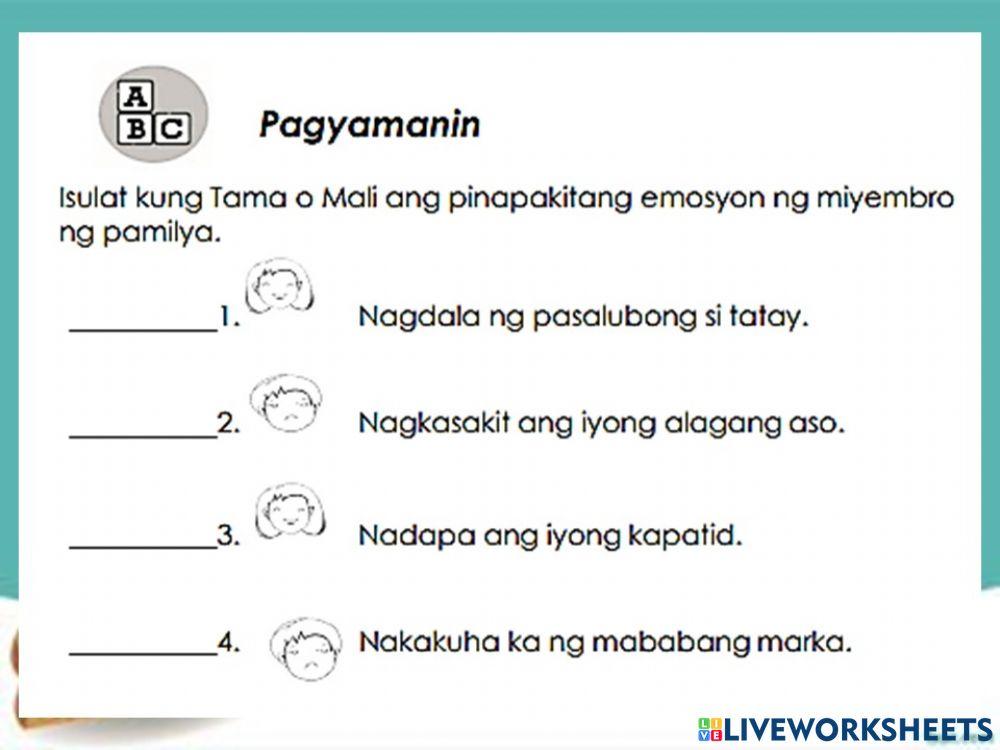 Emosyon Ko, Tukuyin Mo! Interactive Worksheet – Edform, 57% OFF