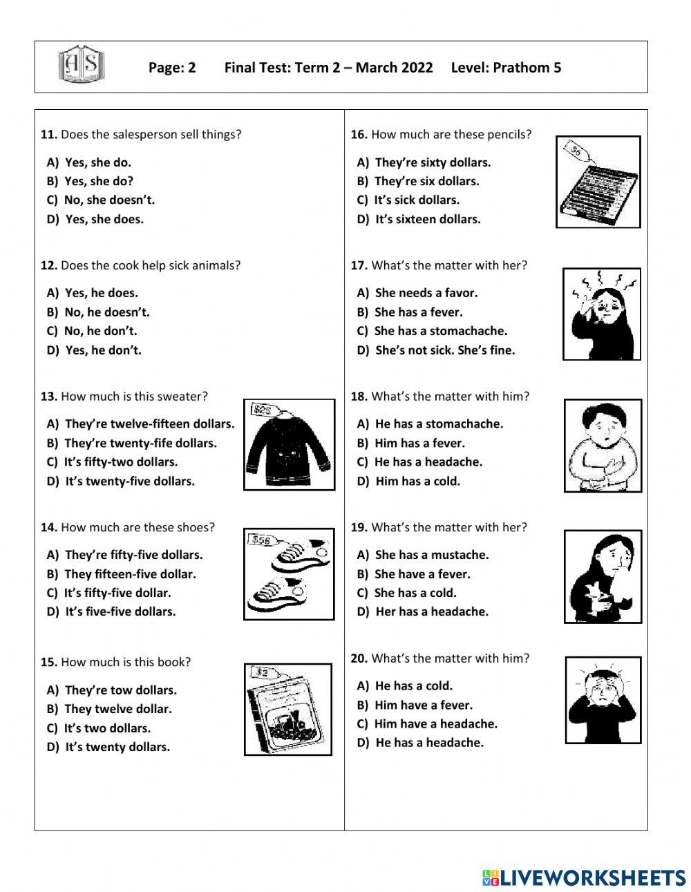 P.5 Final Test T2 LIVE 1887966 | TeacherMali | Live