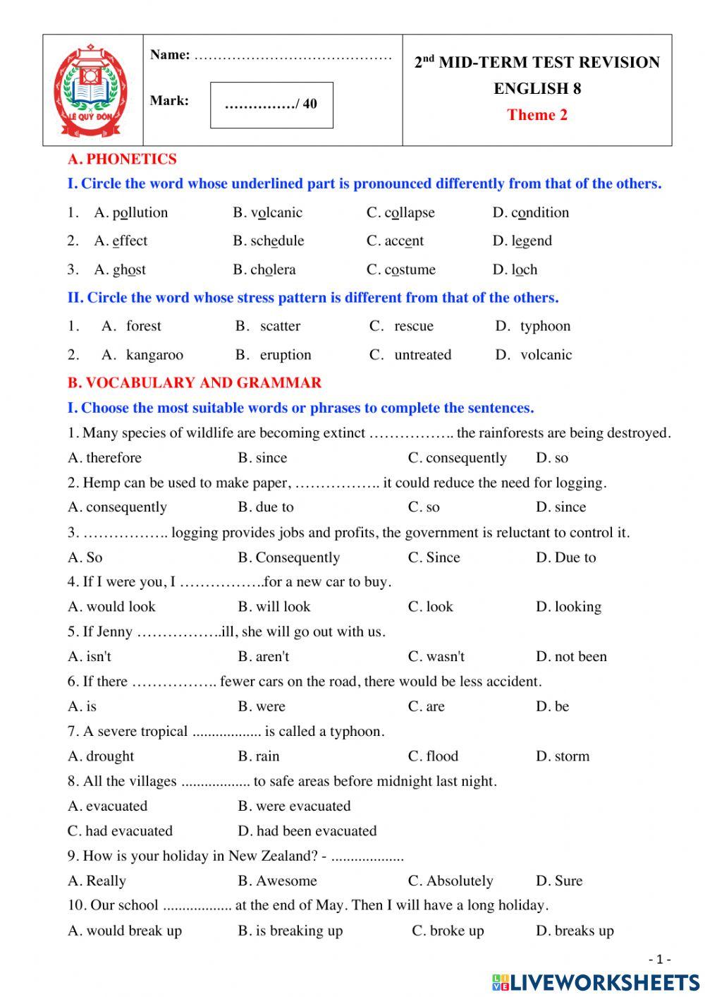 E8 - 2ND MID-TERM TESTS - MOCK TEST 2 - HÀ 4186973
