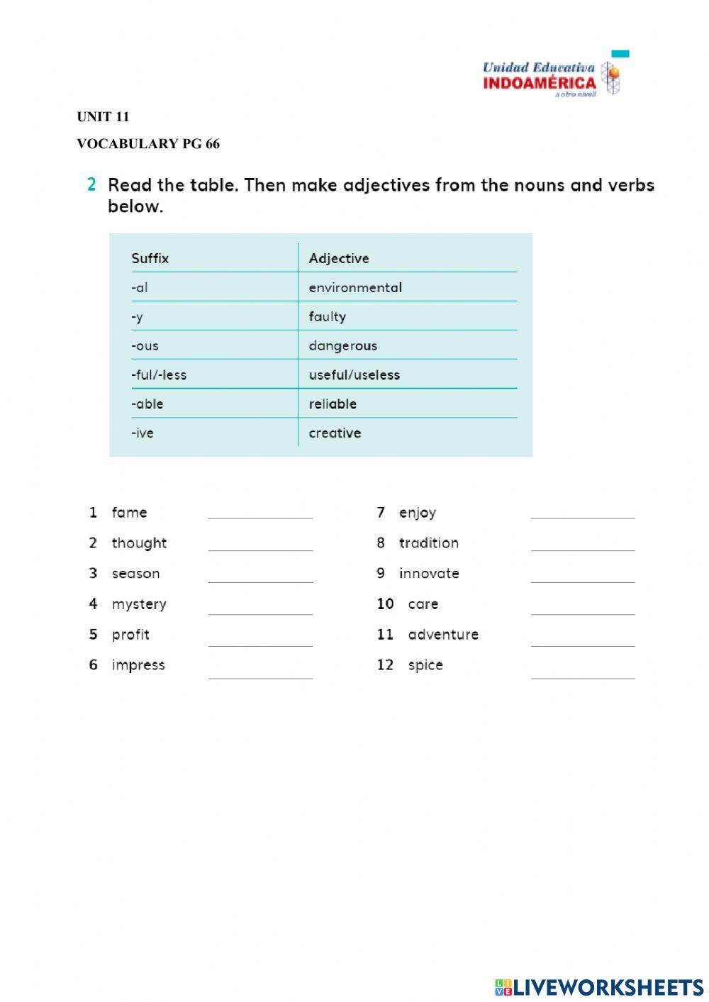 2do -unit 11 pg… | Free Interactive Worksheets | 1887830