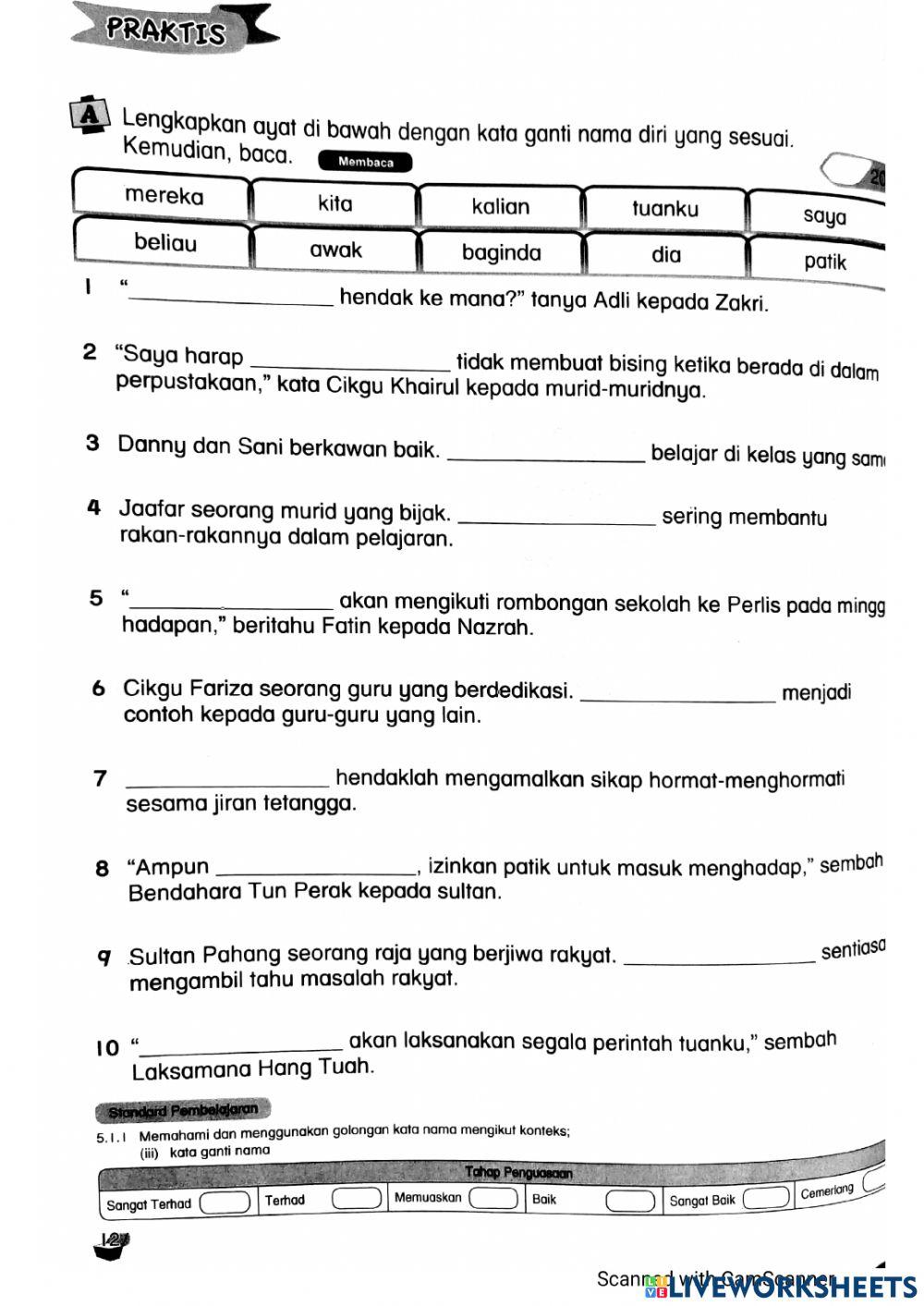 P3 Unit 3' KGND 2103 | Akmar | Live Worksheets