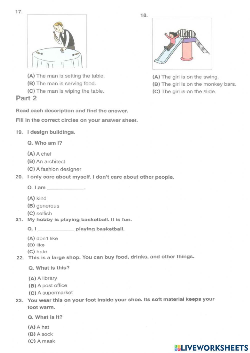 Teacher Jennifer TP S1B2 Practice test worksheet | Live Worksheets