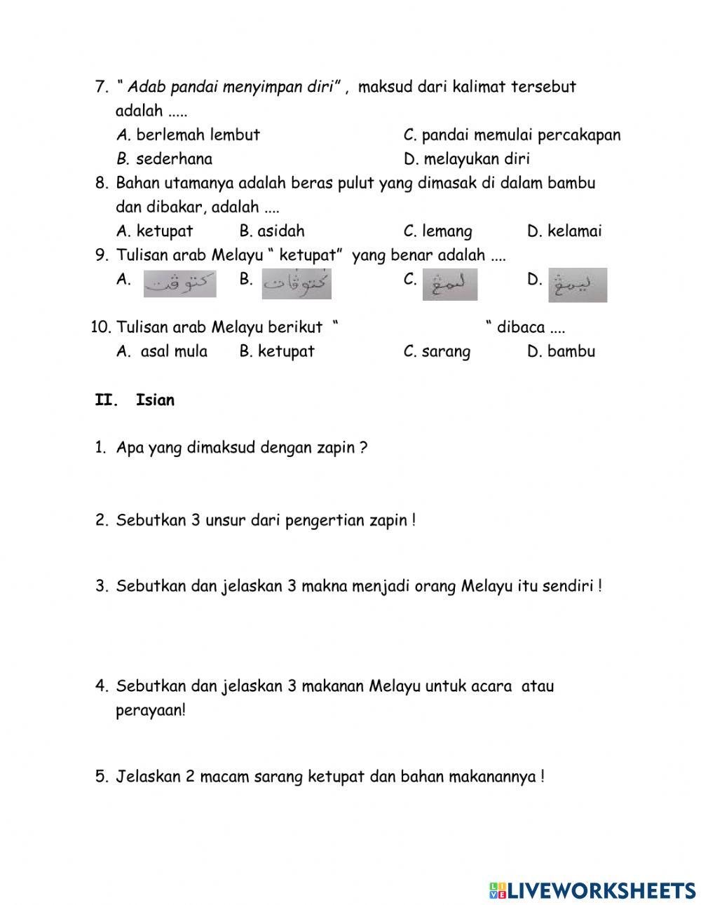 BMR P4 - sem 2 - MID worksheet | Live Worksheets