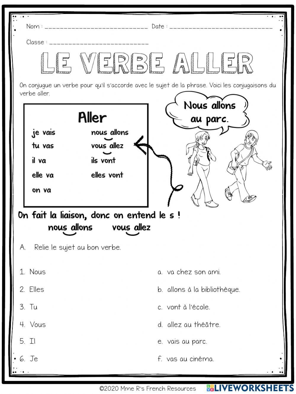 5303302 | Le verbe aller | Jvchiv23 | LiveWorksheets