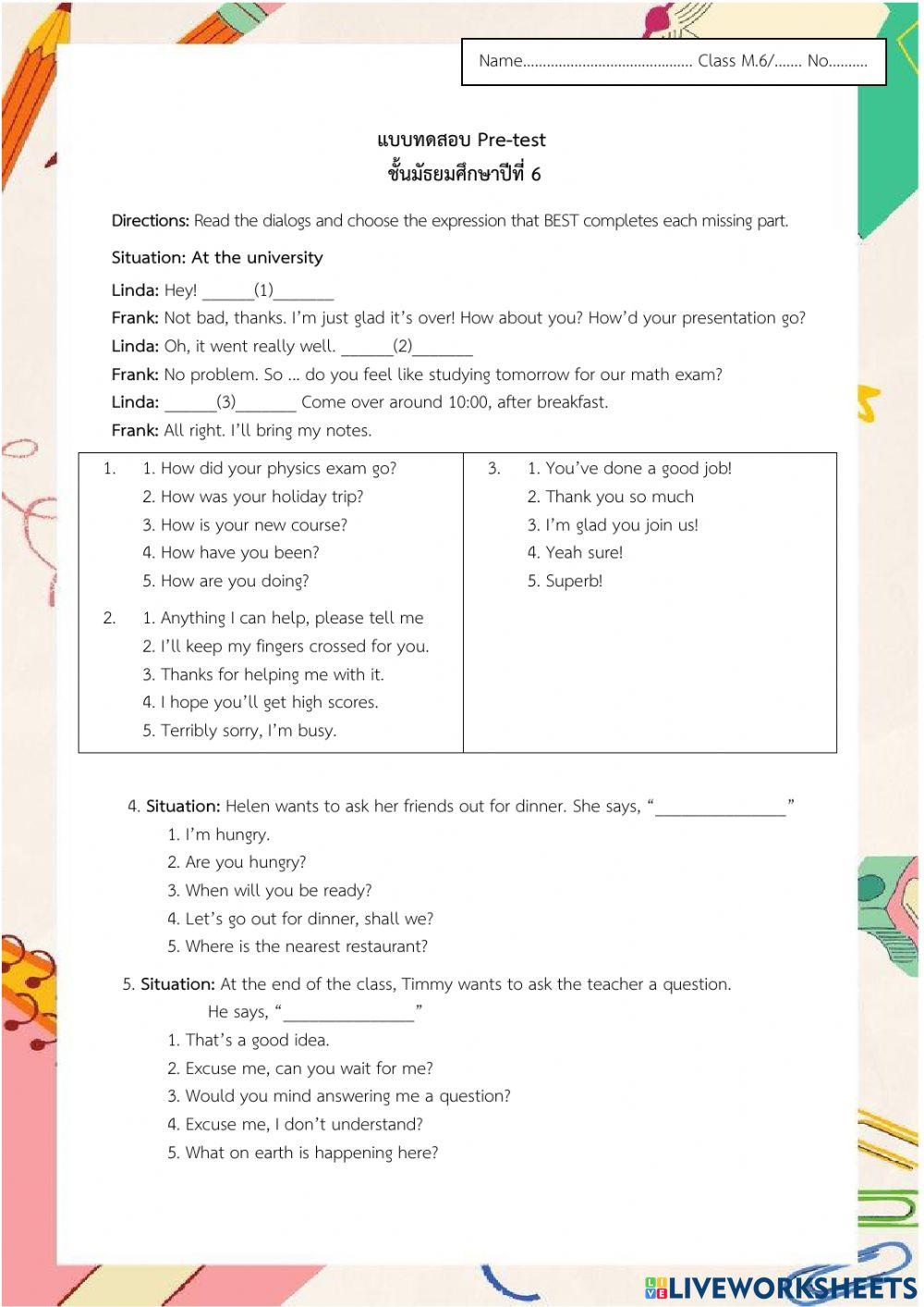 Onet m.6 | Free Interactive Worksheets | 1888956