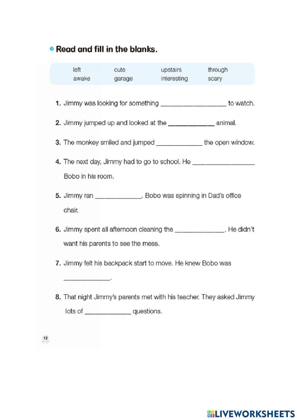 jimmy-words online exercise for | Live Worksheets