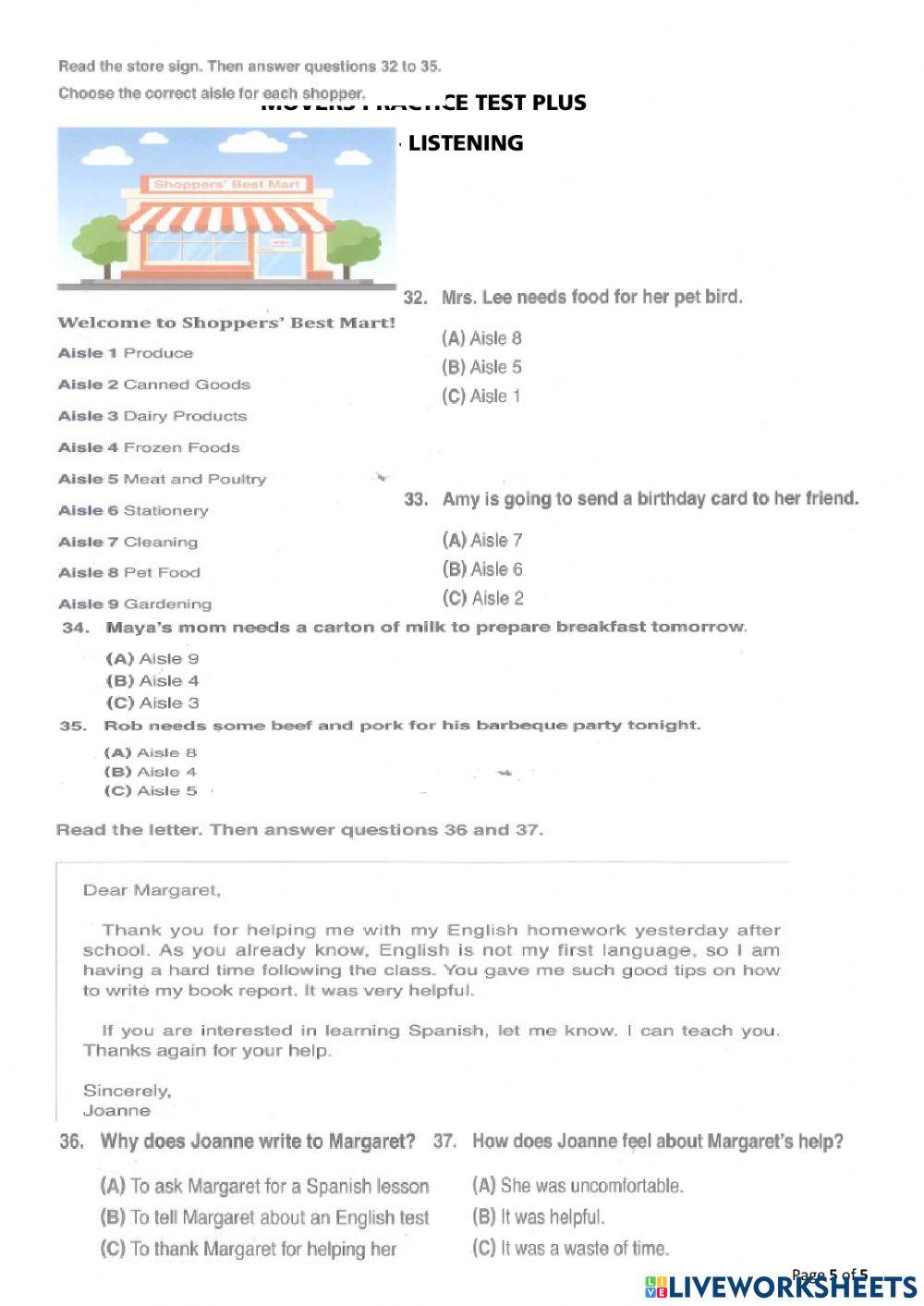 Teacher Jennifer TP S1B1 practice test worksheet | Live Worksheets