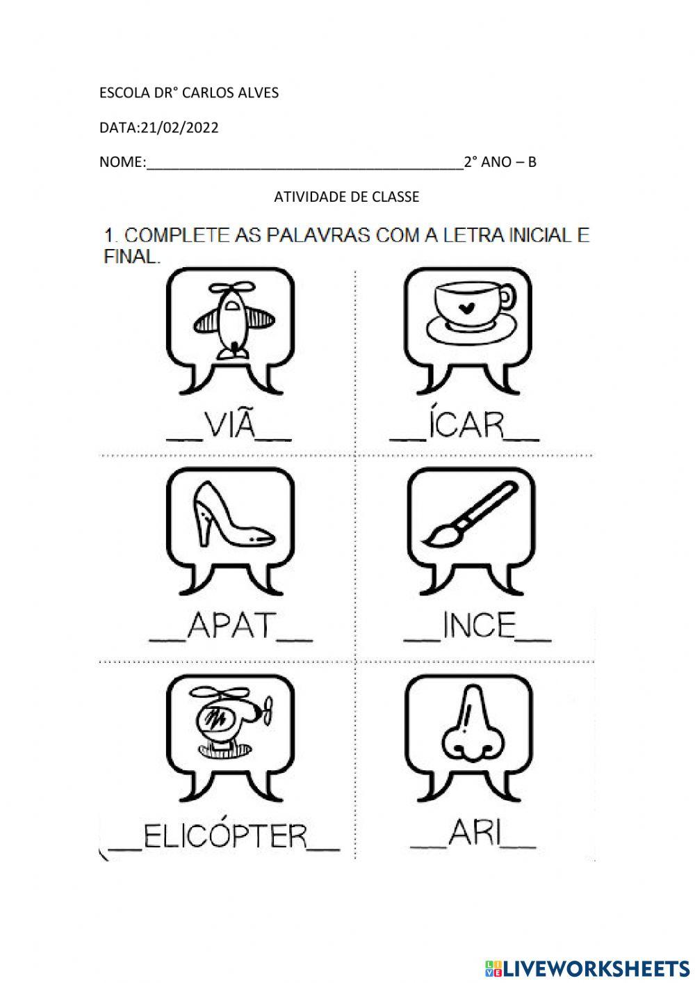 Atividade pronta - Letra inicial⭕ Desfrute do entretenimento com jogos ...
