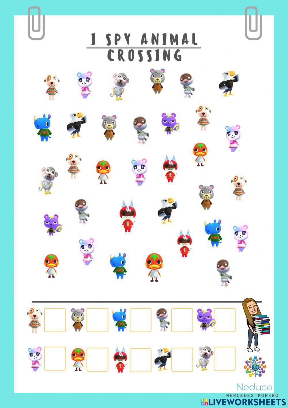 I spy Animal Crossing worksheet | Live Worksheets