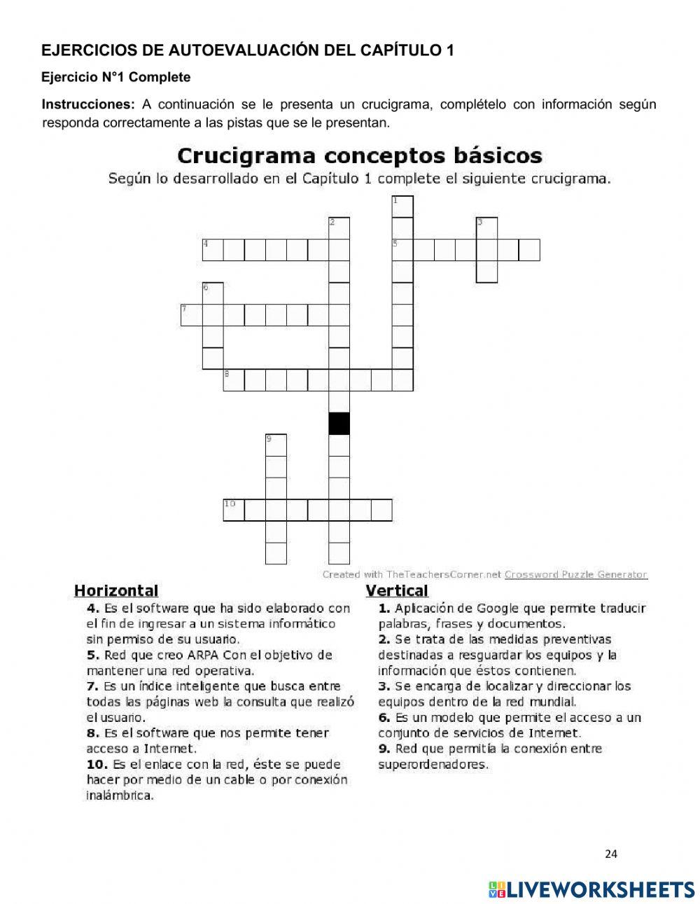 Sopa de Letras capítulo 1 conceptos worksheet | Live Worksheets