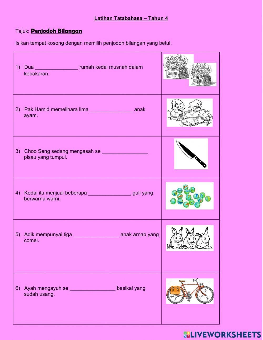 Penjodoh Bilangan Tahun 6 Worksheet Live Worksheets Nbkomputer – Themeroute