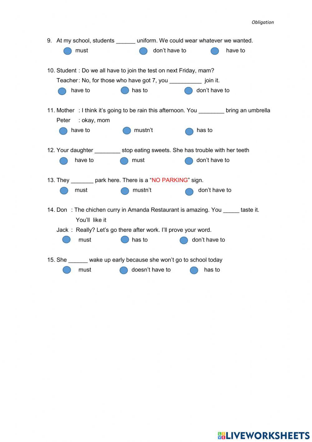 Obligation 1891074 | fidaihaq18 | Live Worksheets