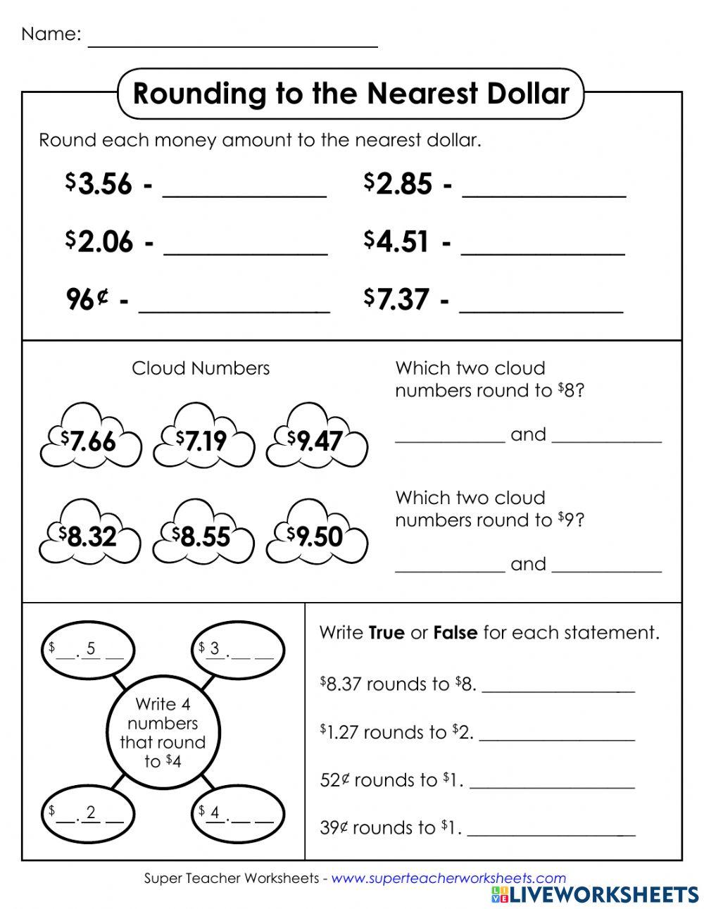 Francis7 | Money- Approximation 4071164 | LiveWorksheets