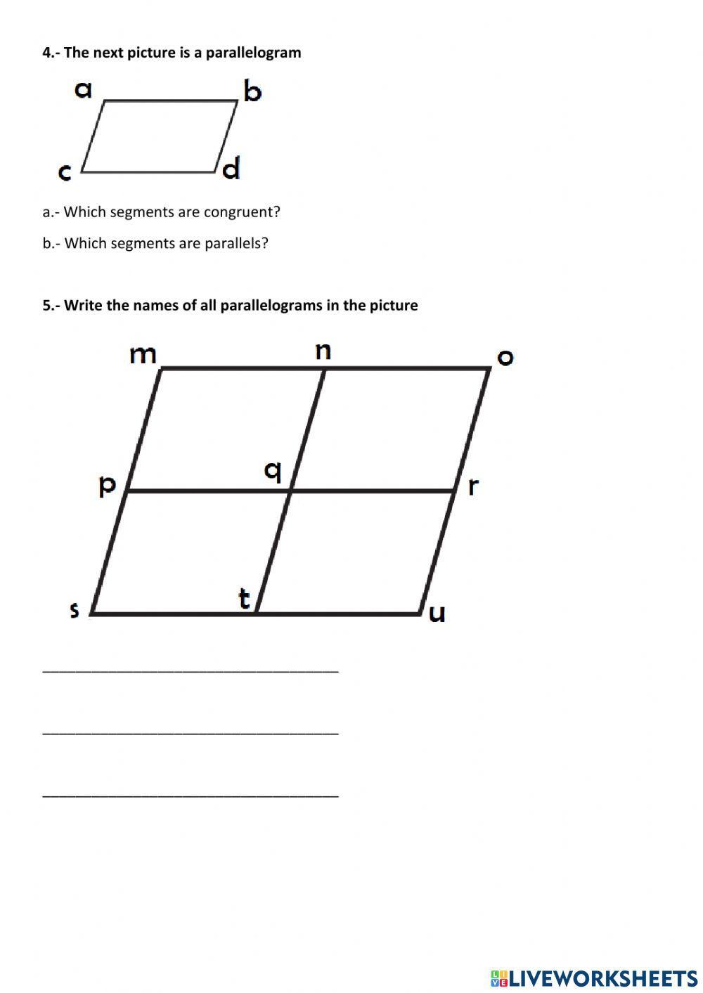 Proving Quadrilaterals Are Parallelograms Worksheets Proving Quadrilaterals Are Parallelograms Worksheets