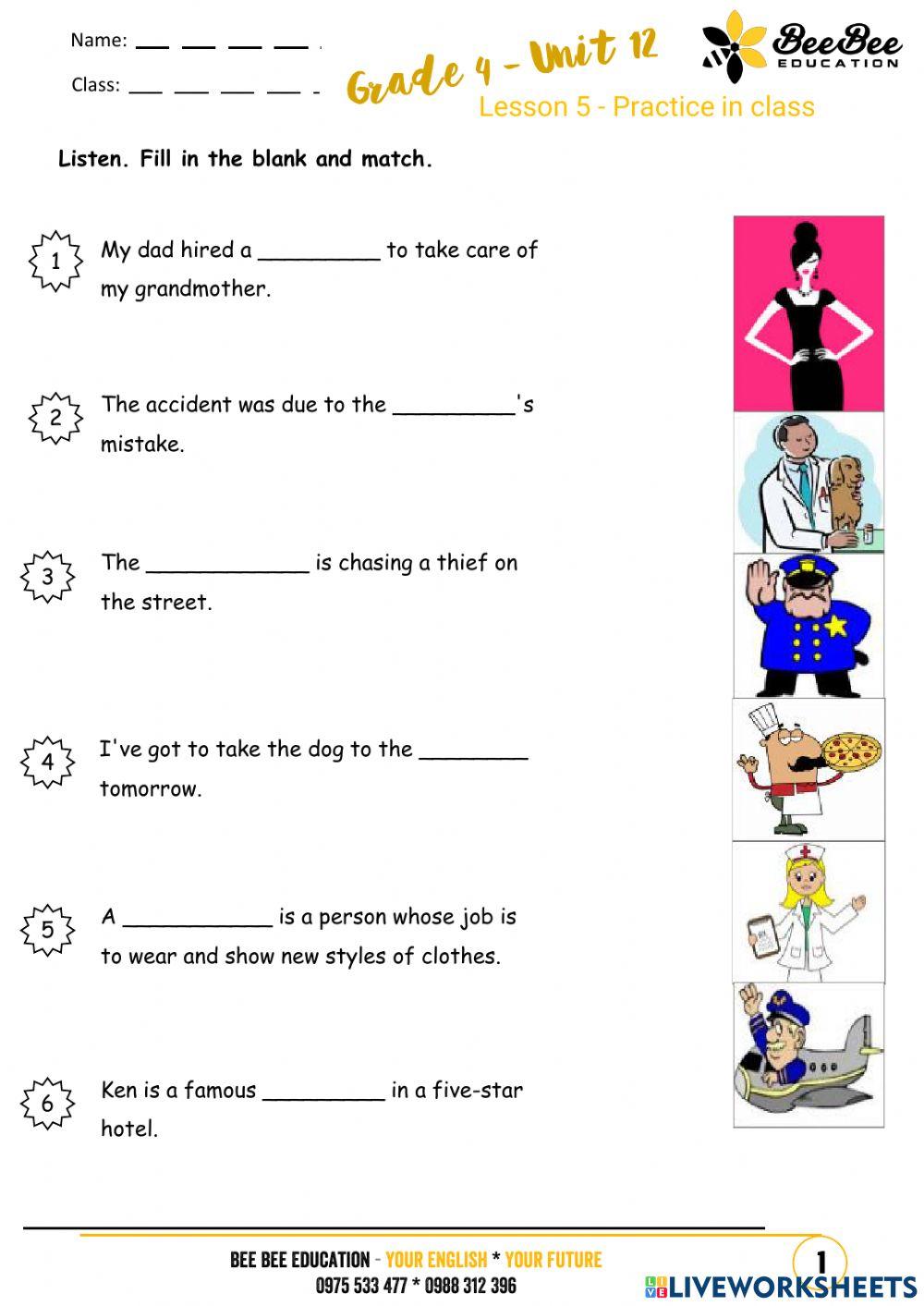 Gr4 U12 L5 Listening - Practice in class online exercise for | Live ...