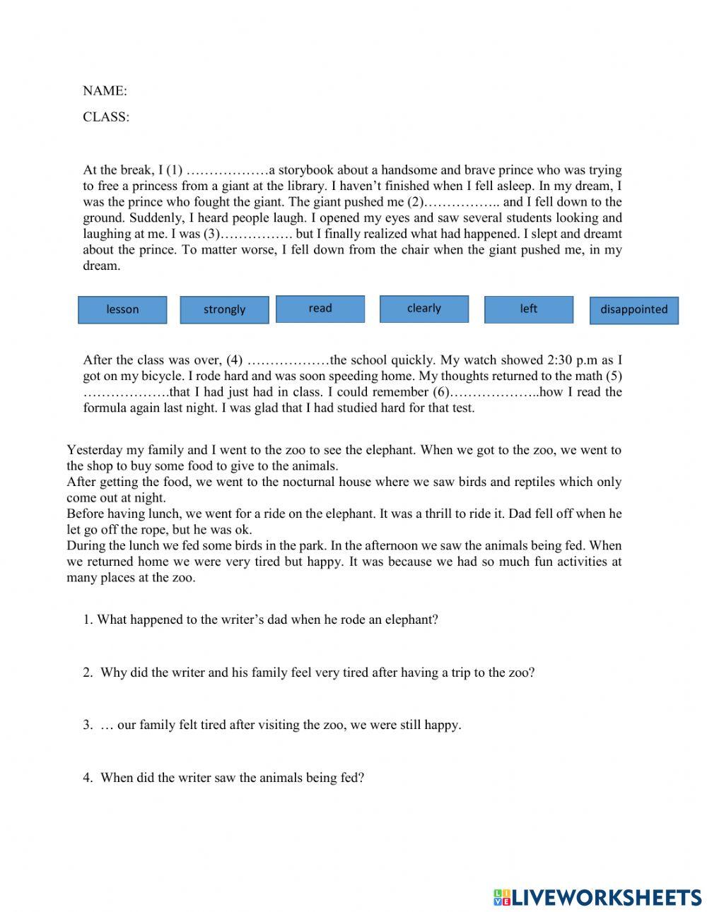 LIVEWORKSHEET GRADE 8 | yunitapp | Live Worksheets