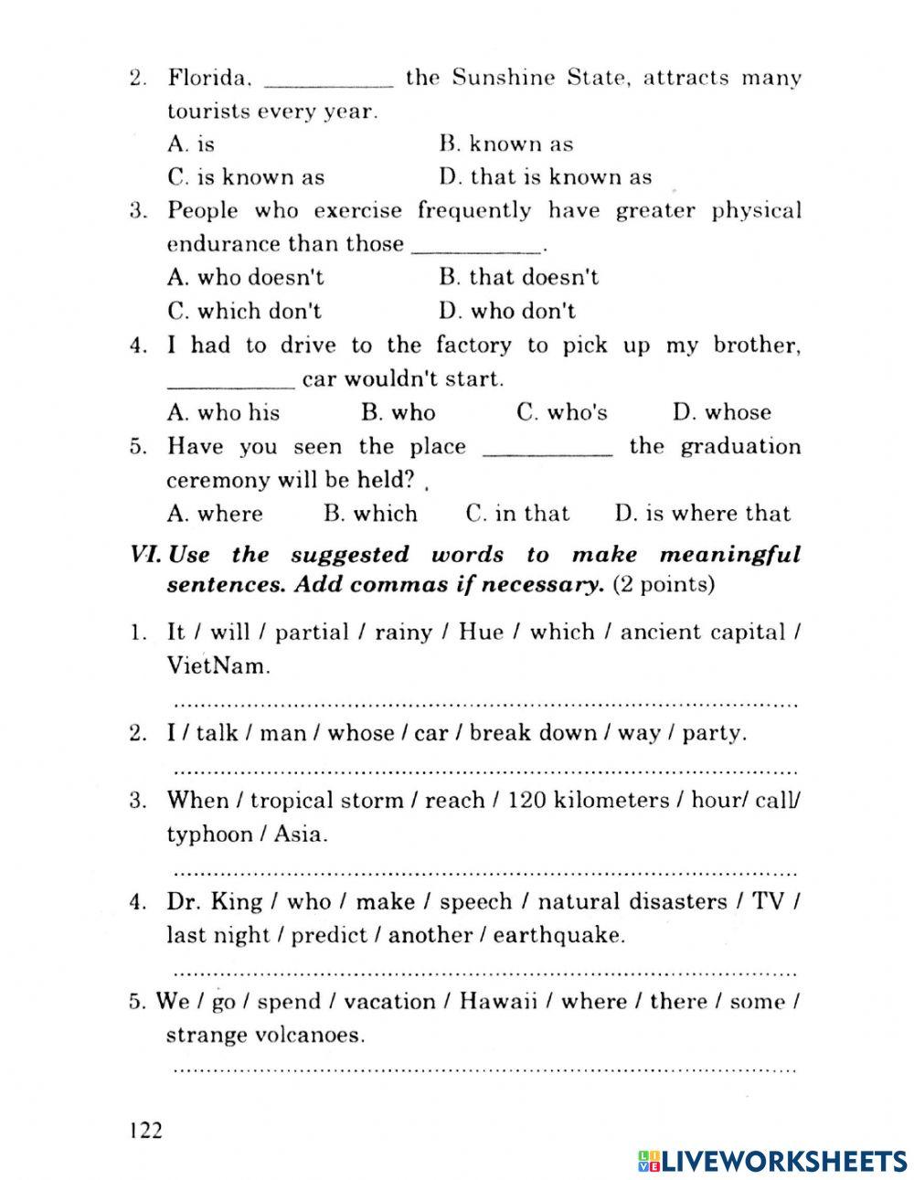 Written test online pdf activity | Live Worksheets