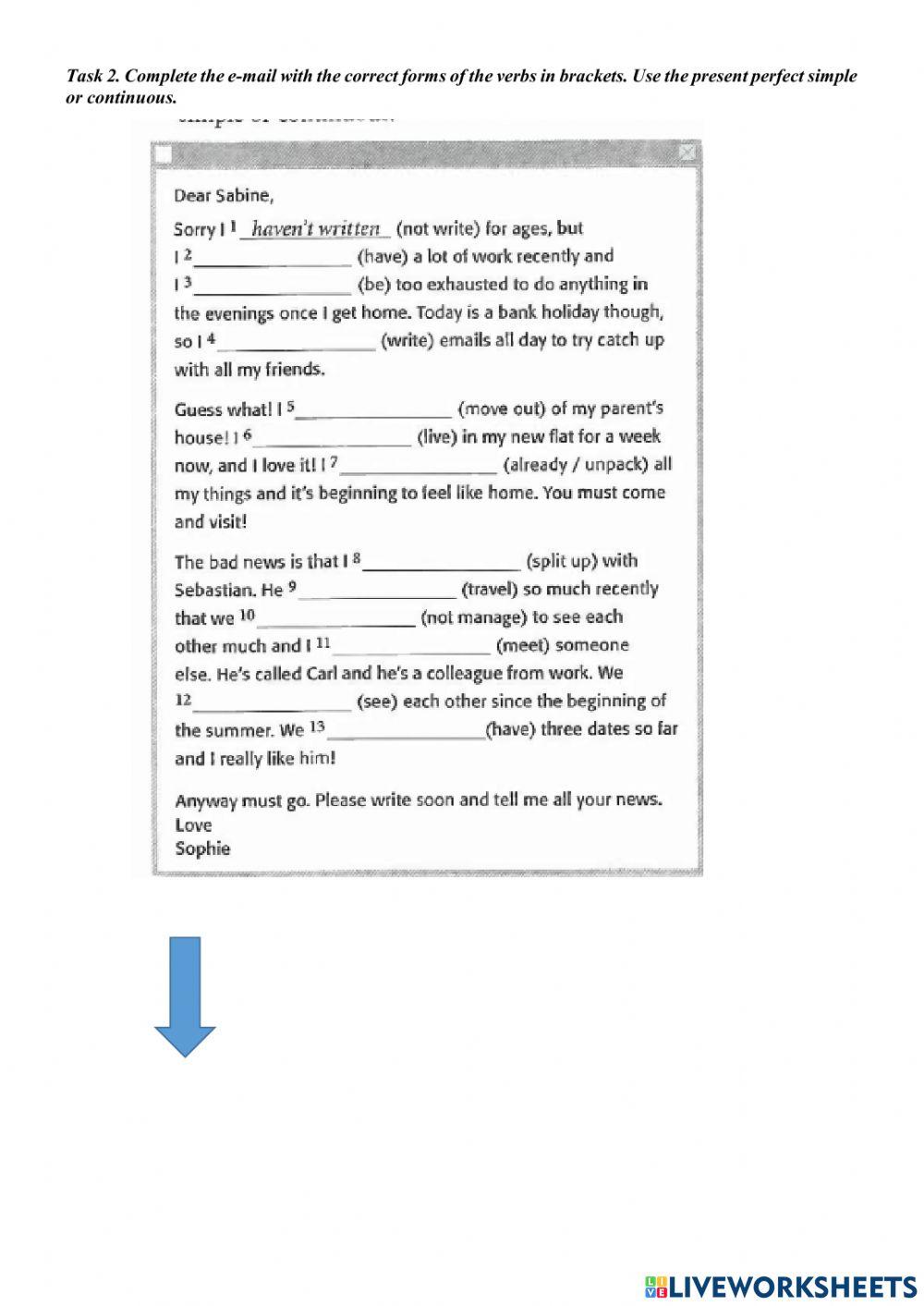 Present Tenses. Progress Test online exercise for | Live Worksheets