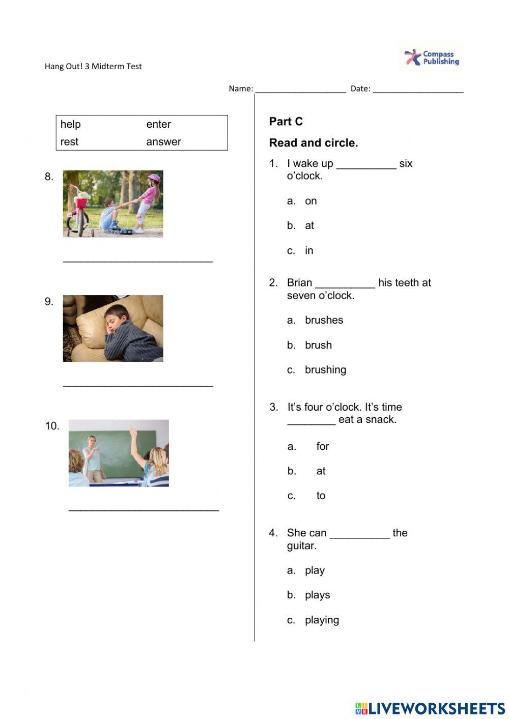 Hang out 3 midt… | Free Interactive Worksheets | 4023753
