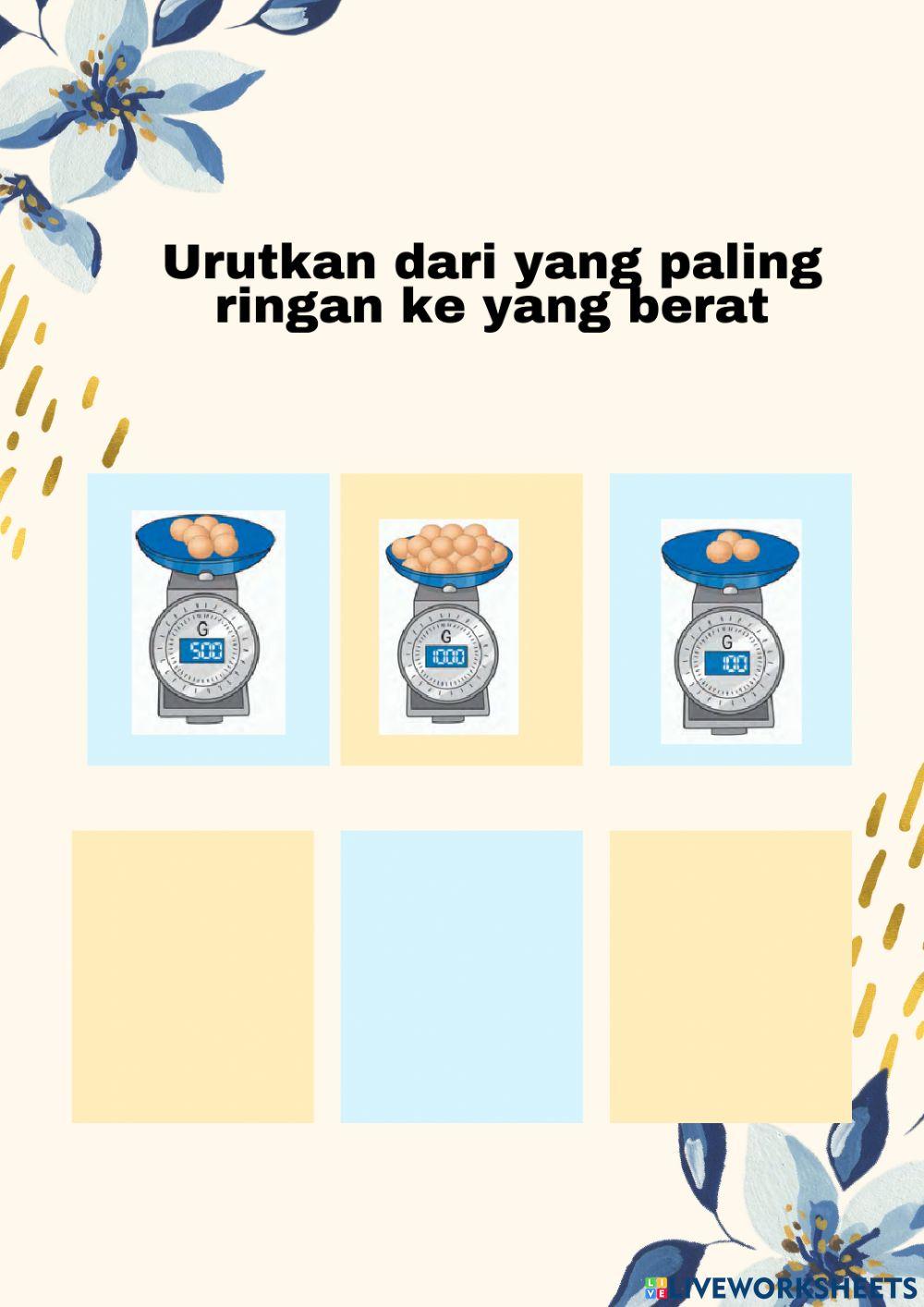 Satuan Berat | Free Interactive Worksheets | 1892130