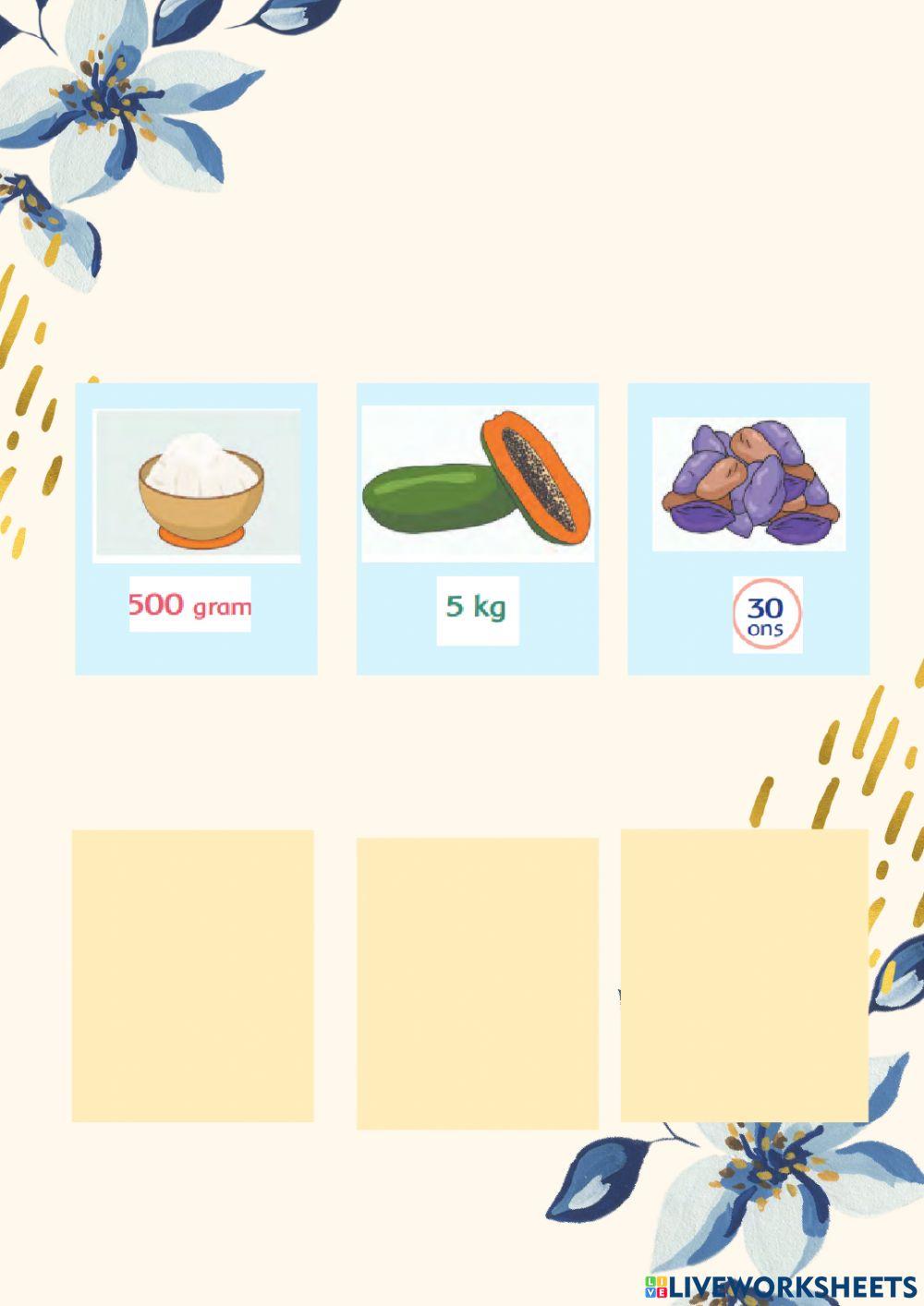 Satuan Berat | Free Interactive Worksheets | 1892130