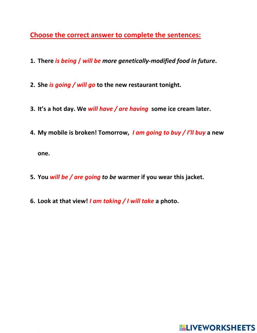 will online exercise for | Live Worksheets