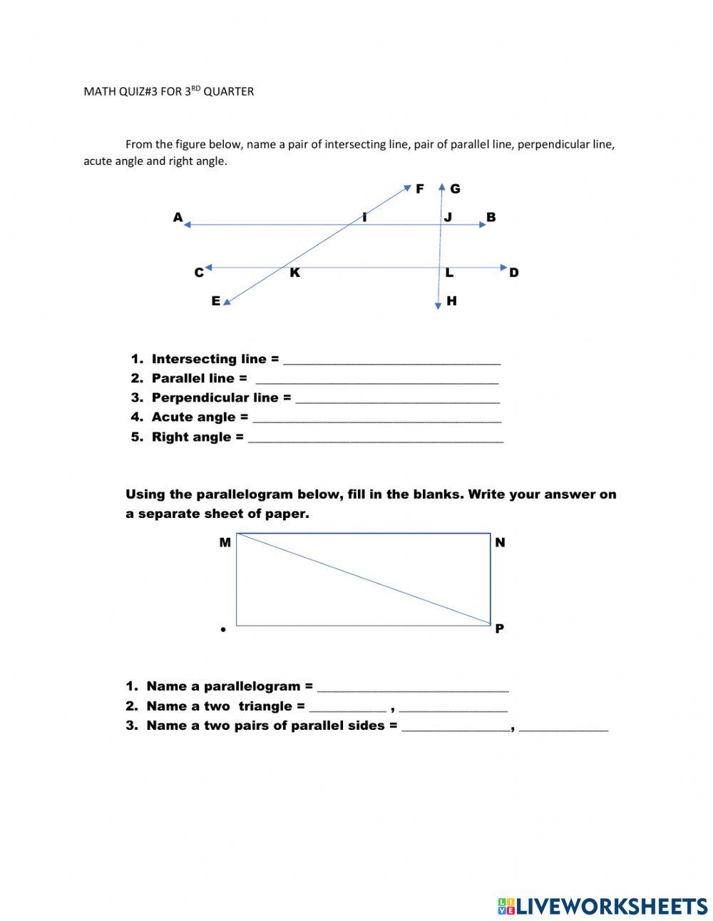 Polygons free online activity | Live Worksheets
