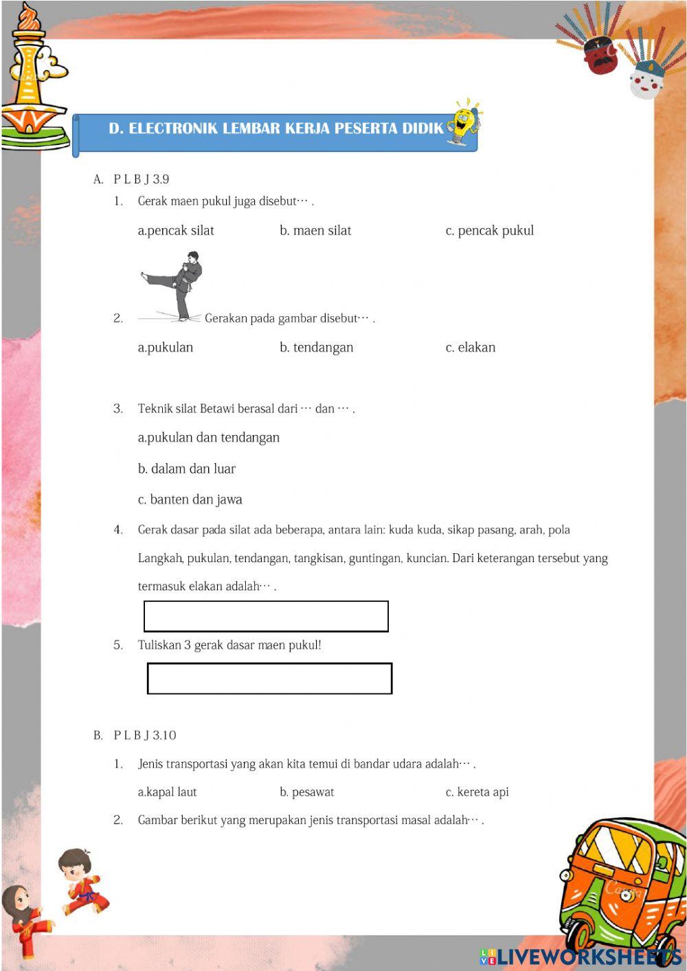 Pts plbj activity | Live Worksheets