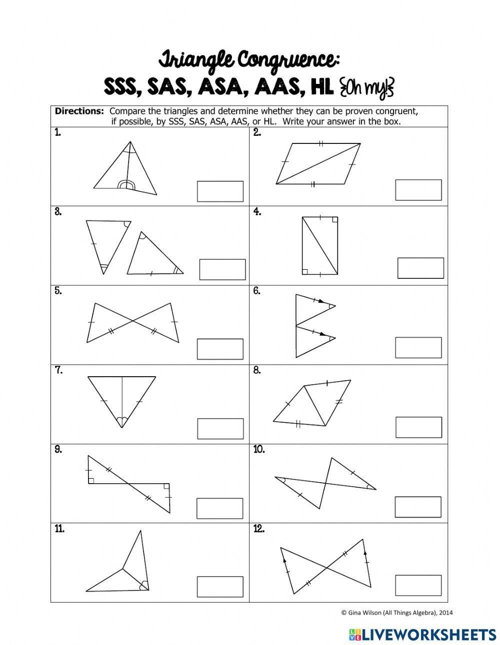 Triangle Congru… | Free Interactive Worksheets | 4243030