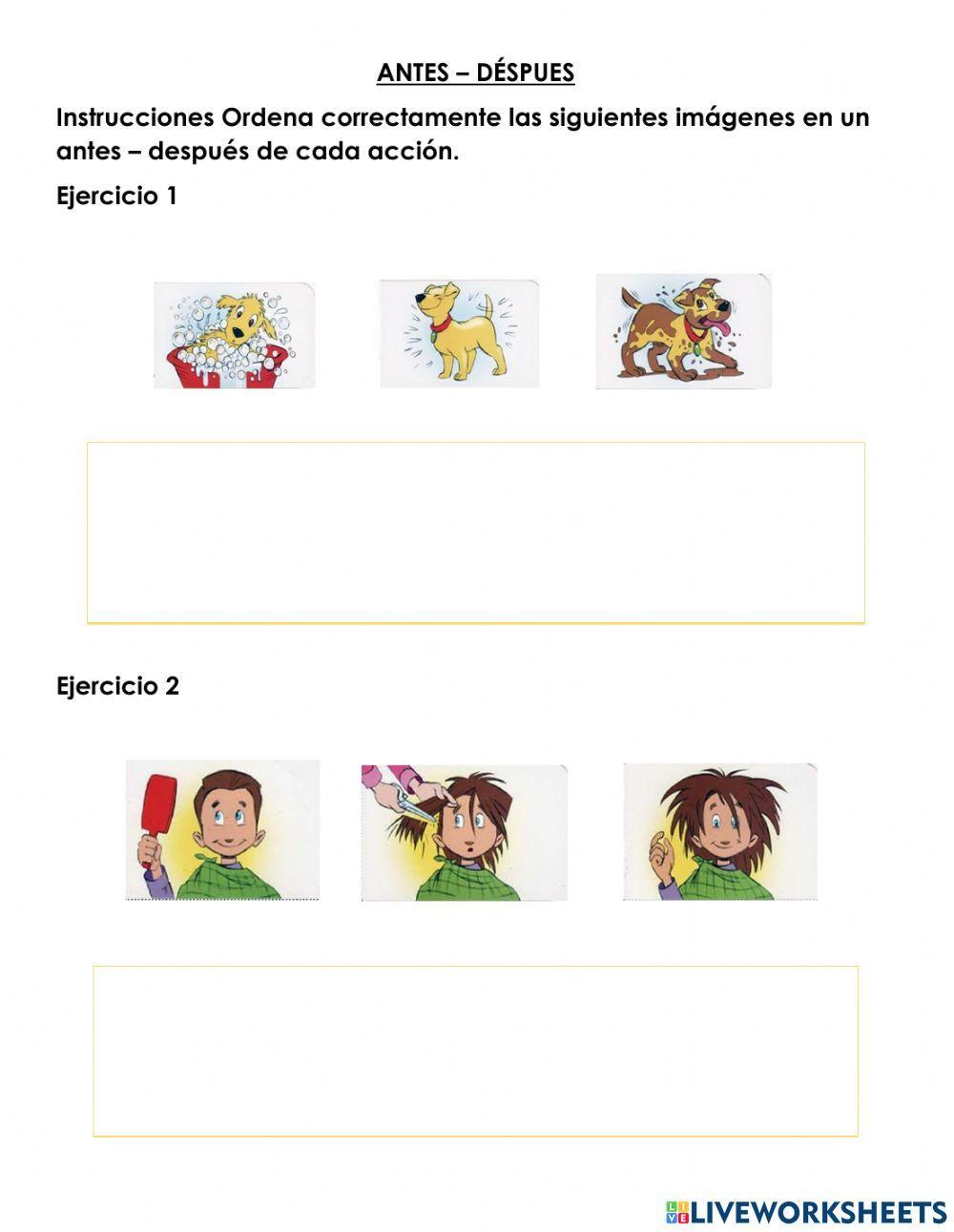 Antes - Después | Live Worksheets Antes - Después | Live Worksheets