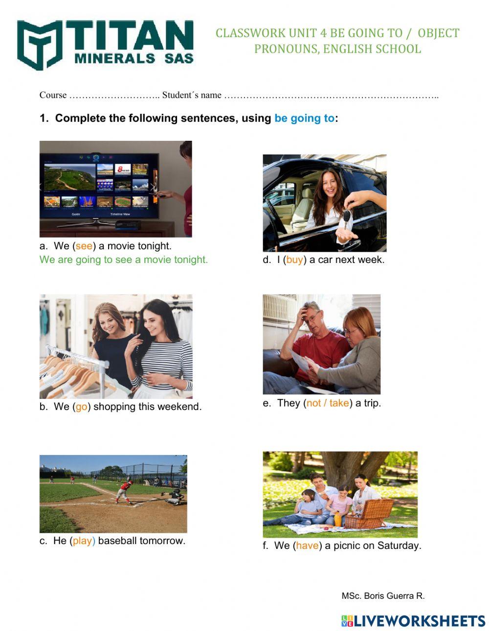 HOMEWORK UNIT 4 FIRST LEVEL GOING TO 1943360 | BORIS