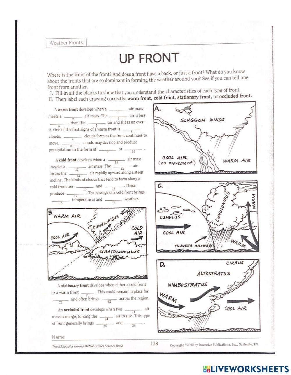 Up Front 5304304 | cbrown1970 | Live Worksheets
