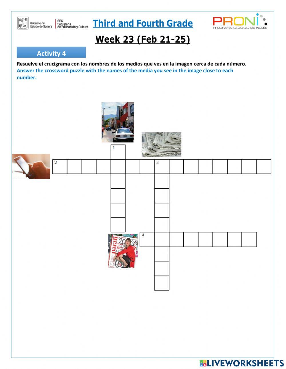 3ro y 4to Semana 23 (21-25 febrero) online exercise for | Live Worksheets