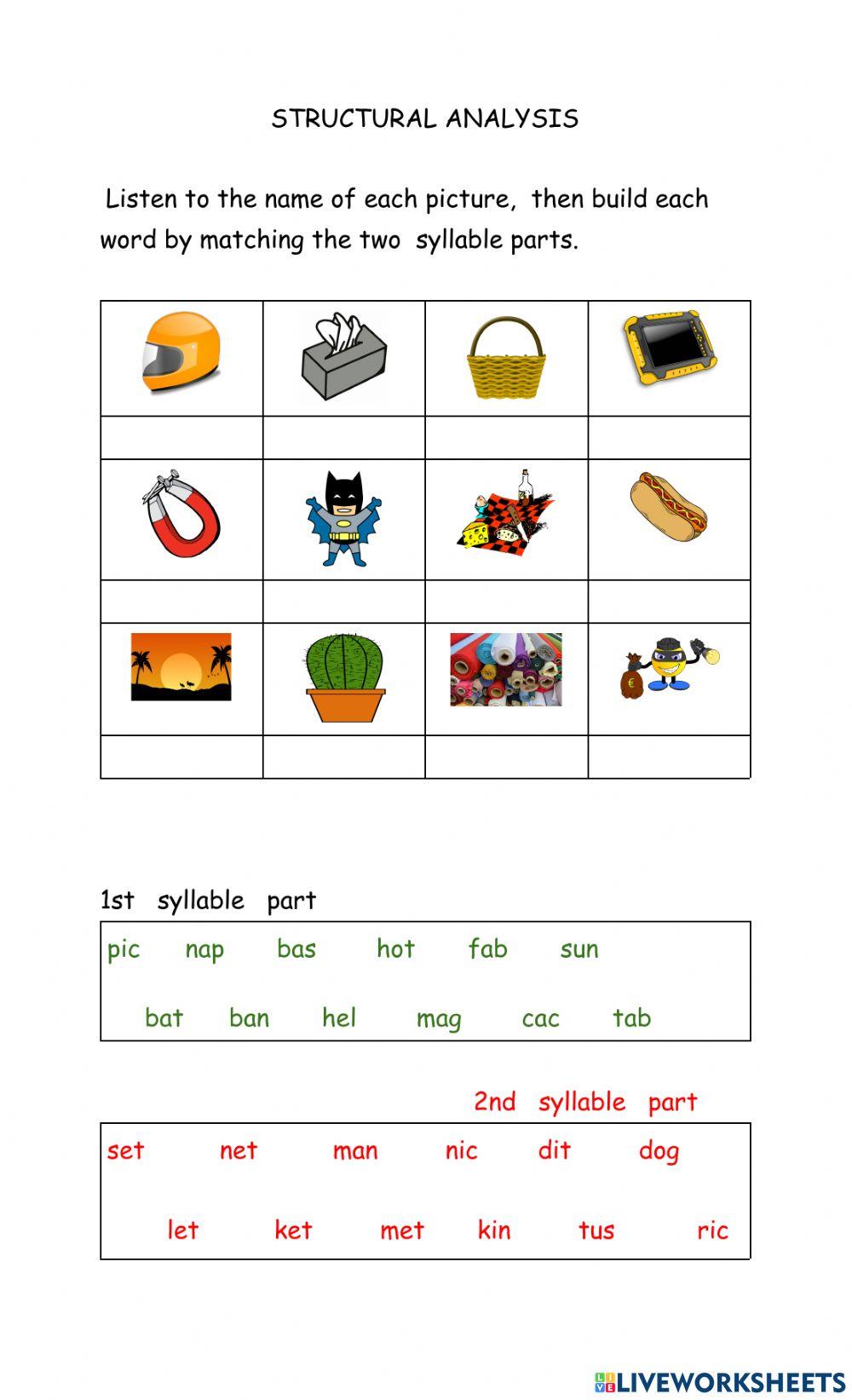 1893791 | Syllables | primaryalana123 | LiveWorksheets
