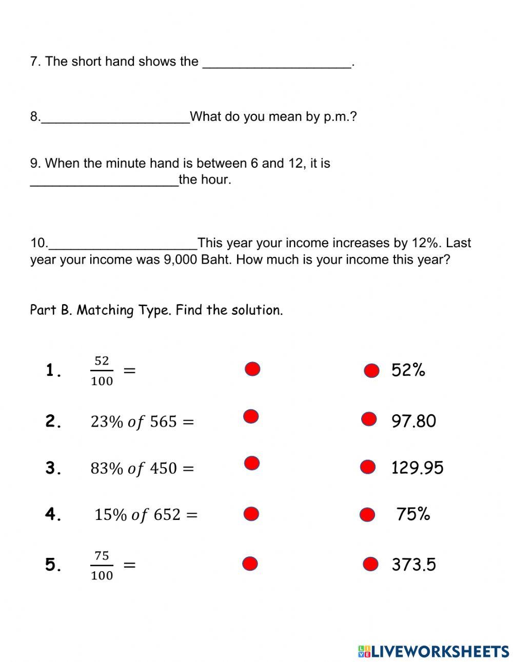 Math 4 Final live worksheet online exercise for | Live Worksheets