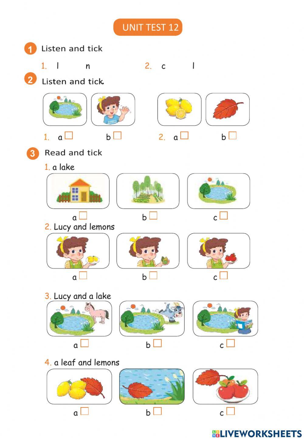 Unit 12: Letter L worksheet | Live Worksheets