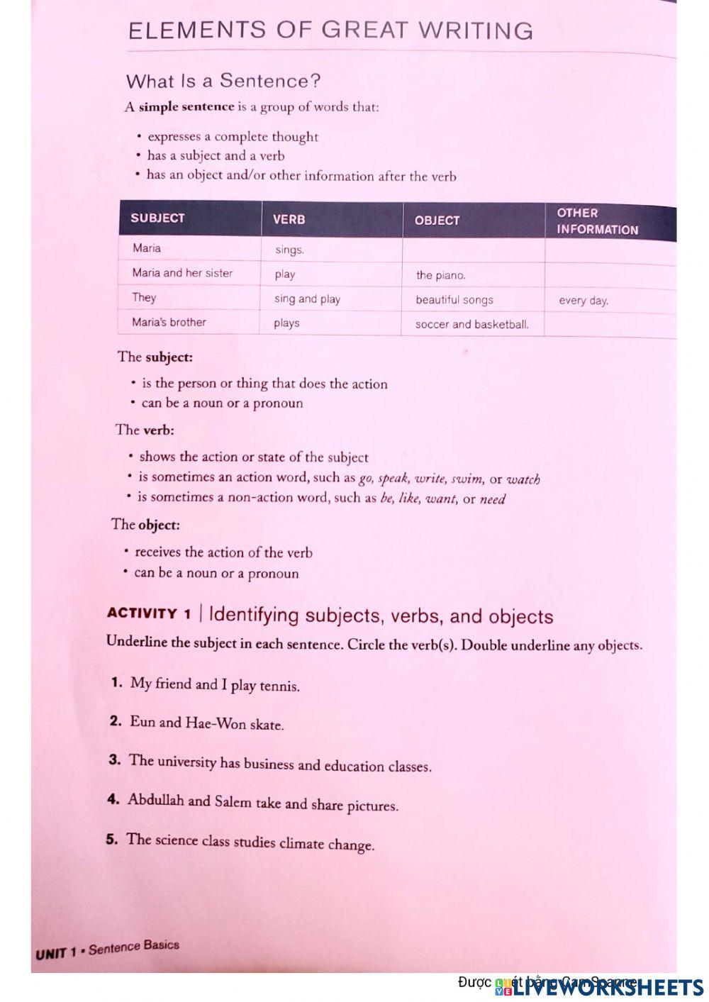 Writing online exercise for 6 | Live Worksheets