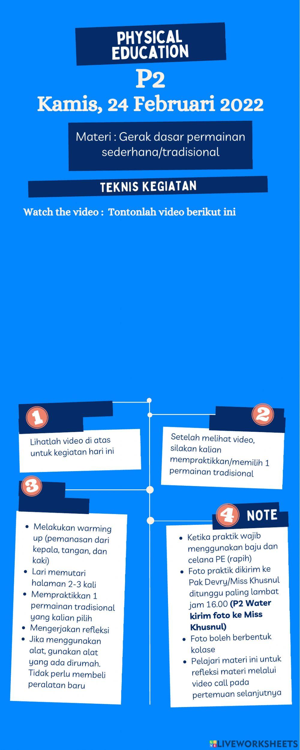 Physical Education P2 exercise | Live Worksheets