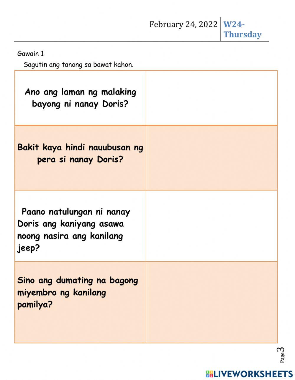 Pagbasa online exercise for | Live Worksheets